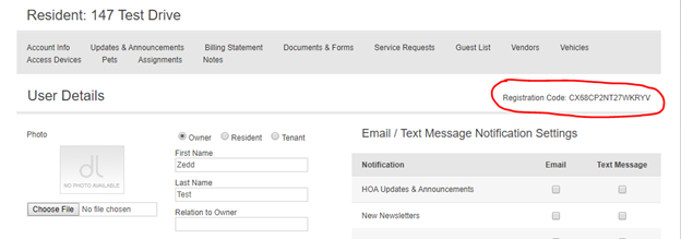 Admin - Adding a New Resident User